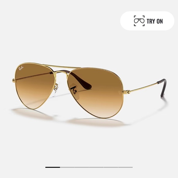 Ray-Ban | Accessories | Ray Ban Aviator Gold Brown Gradient Sunglasses ...